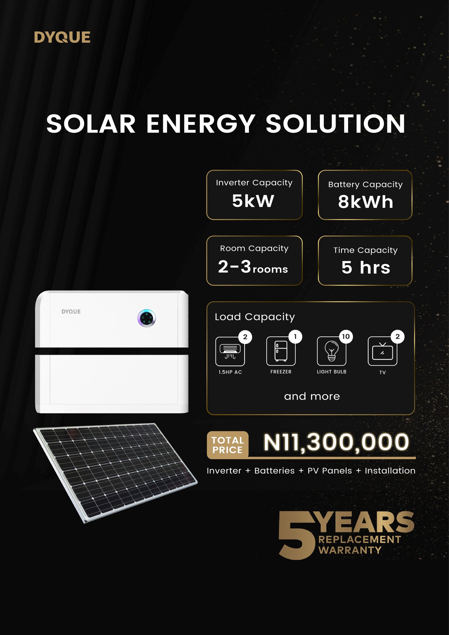 DYQUE Solar Energy 5-IN-1|Best Price in 3CHUB – 3chub