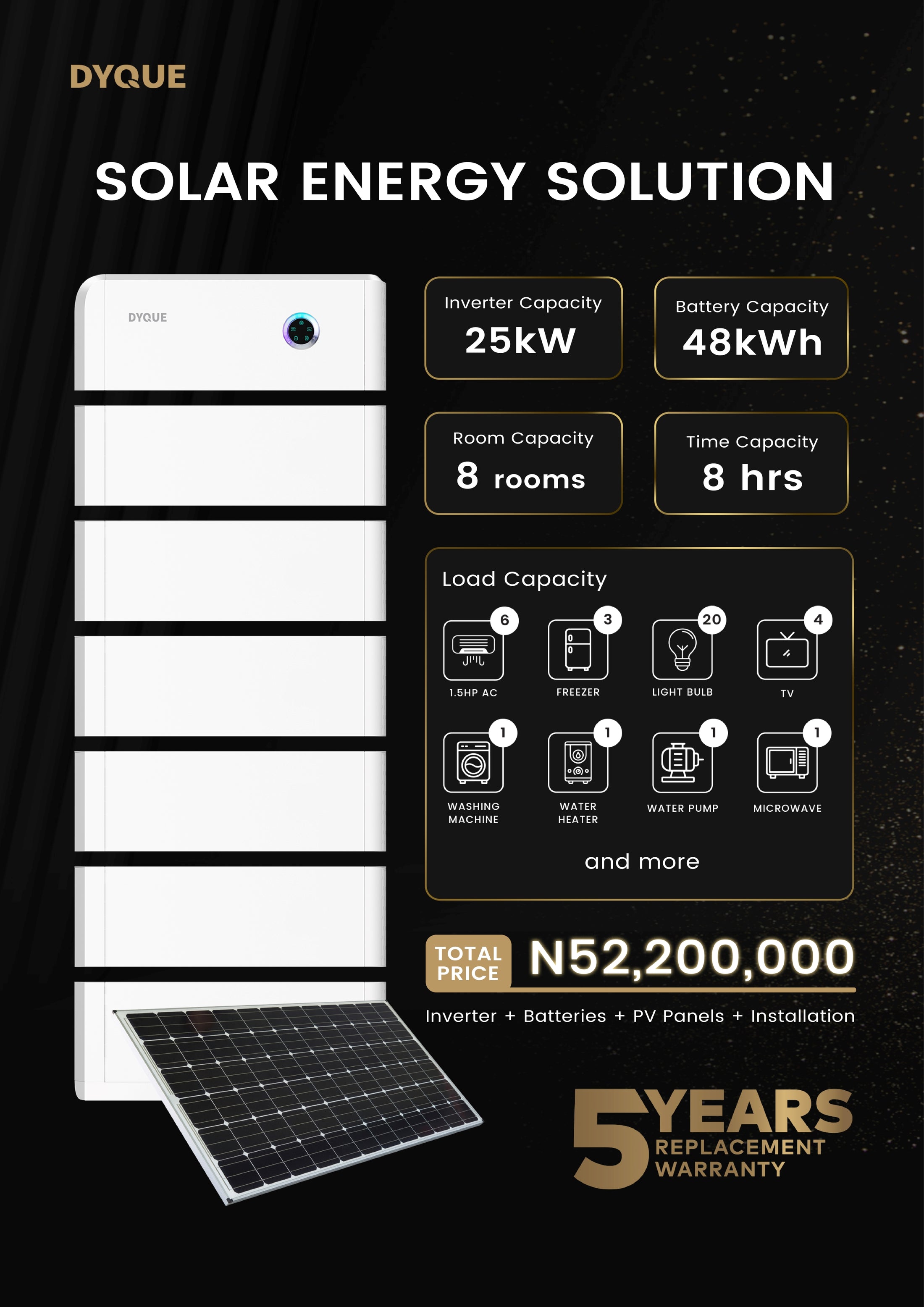 DYQUE Solar Energy 5-IN-1|Best Price in 3CHUB – 3chub