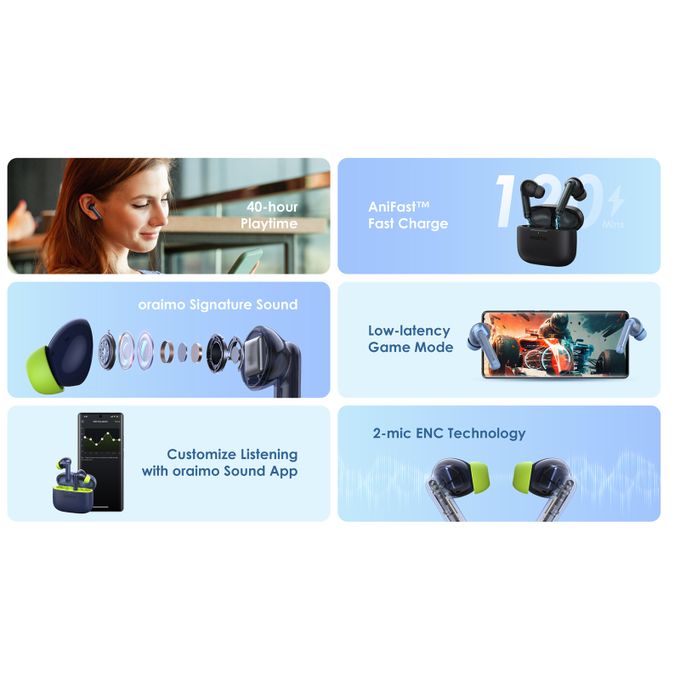 ORAIMO TWS Earphone OTW 330 Noise cancellation|Best Price in 3CHUB – 3chub